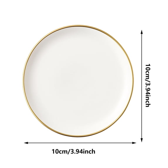 Costeam Round Custom Ceramic Ring Dish with Gold Rim，Personalized Text ...