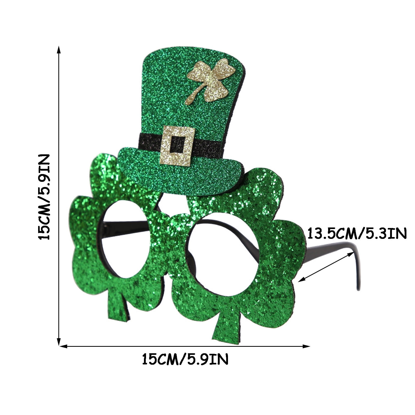 Costeam St Patrick's Day Creative Shamrock Eyeglass Decoration，Green ...