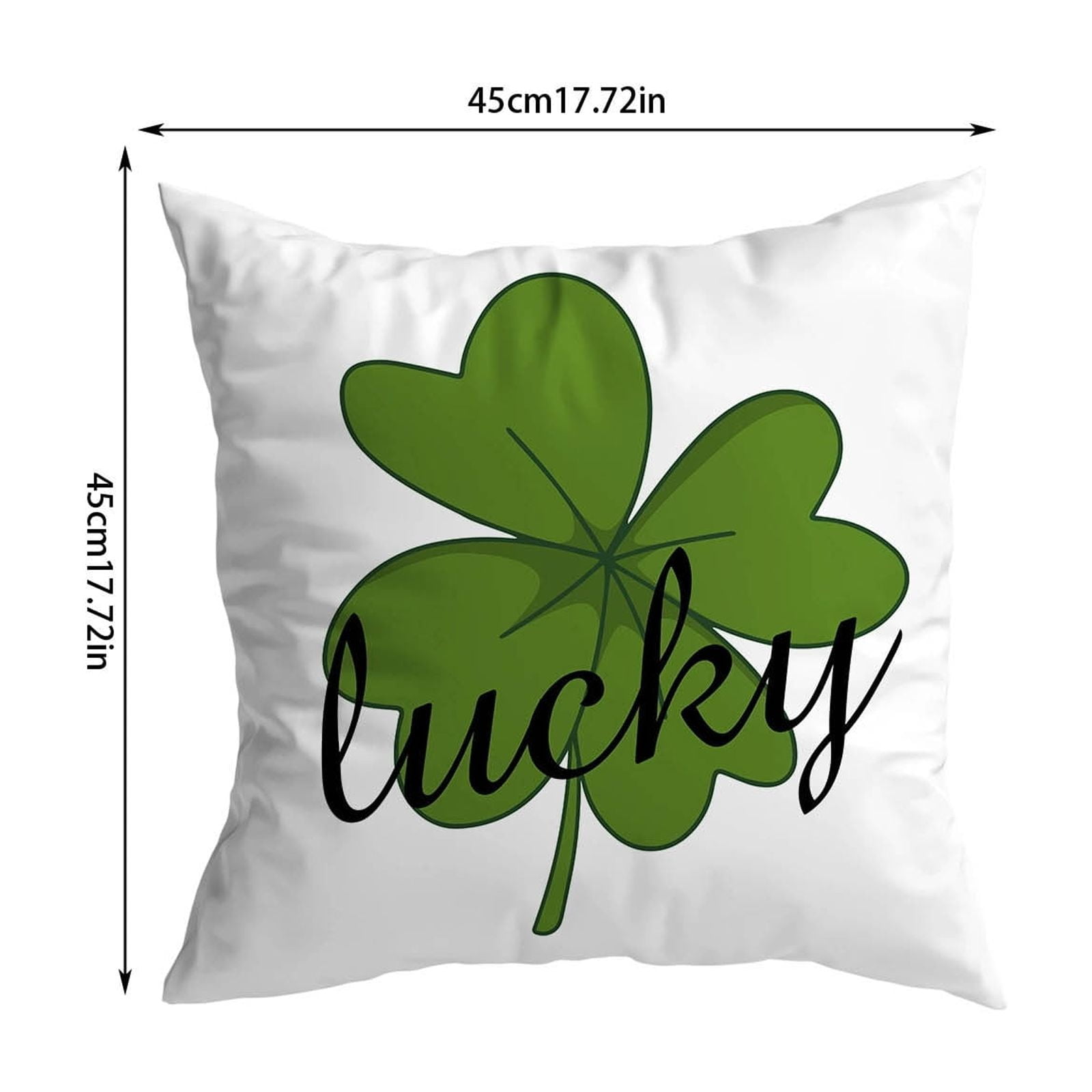 Costeam St Patrick's Day Peach Skin Velvet Pillow Cover，Green Four Leaf ...