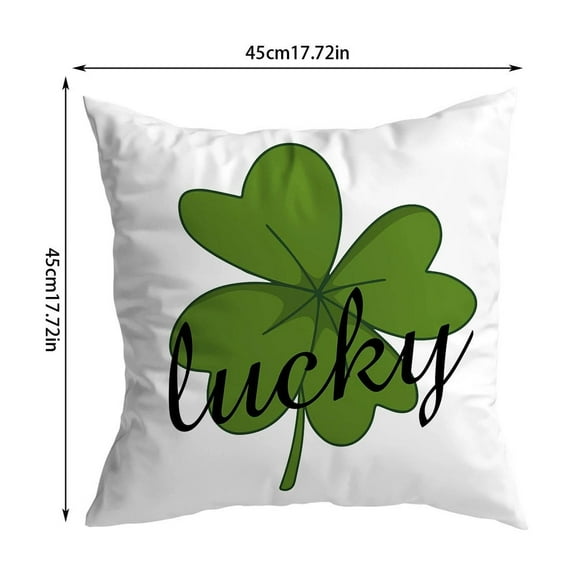 Costeam St Patrick's Day Peach Skin Velvet Pillow Cover，Green Four Leaf ...