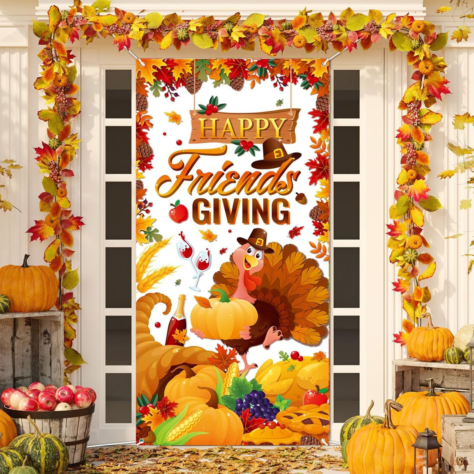 Costeam Thanksgiving Fall Festival Photography Background Cloth Maple ...