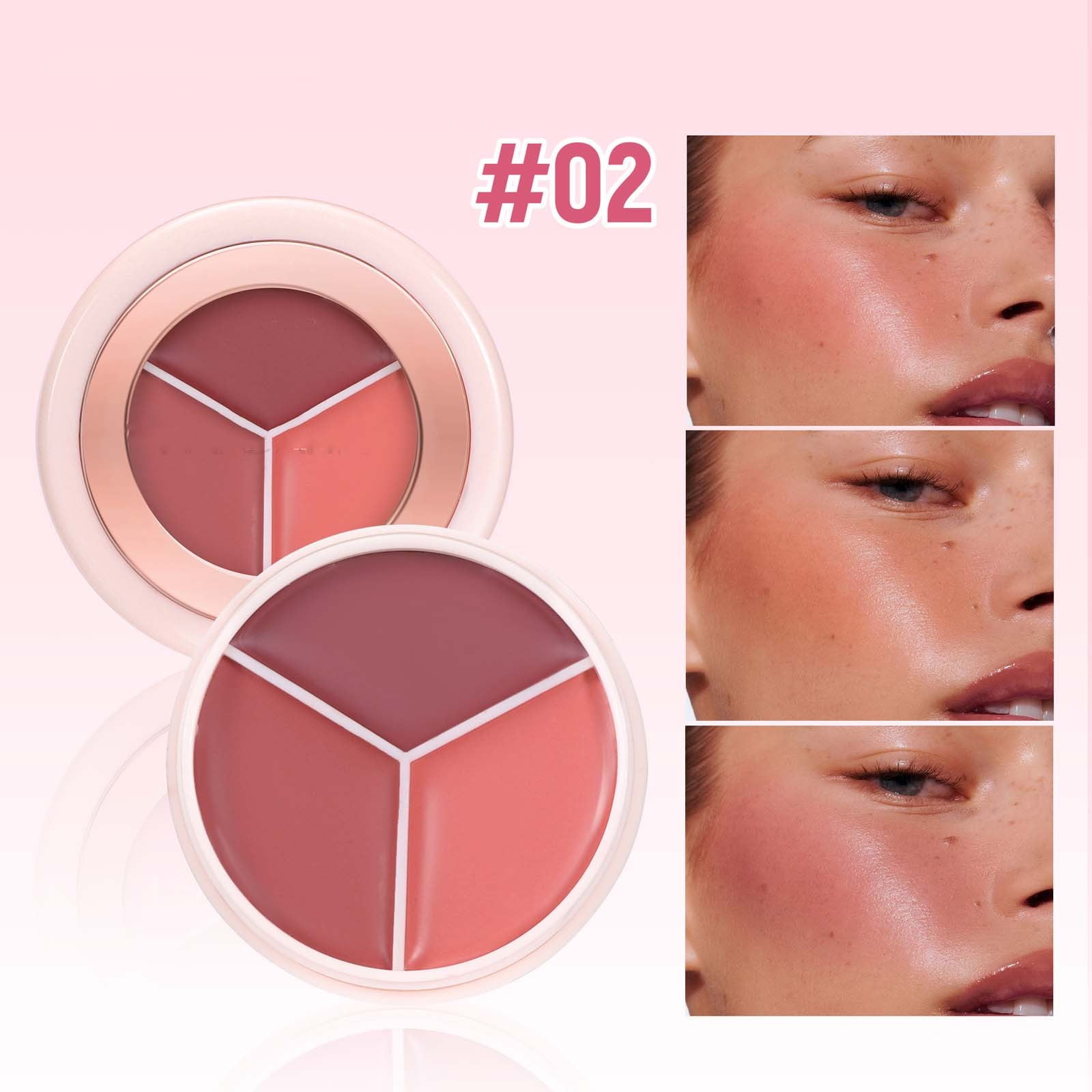 Costeam Three Color Blush Palette Powder Blush Set for Natural Cheek ...