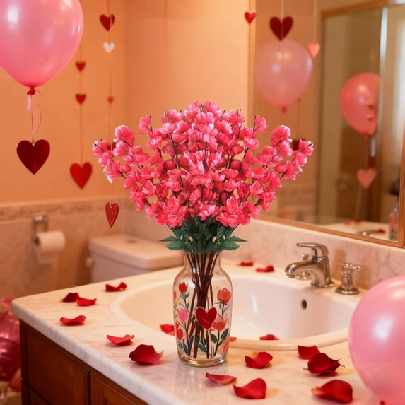 Costeam Valentines Day Faux Rose Bouquet Decoration,Lifelike Design ...