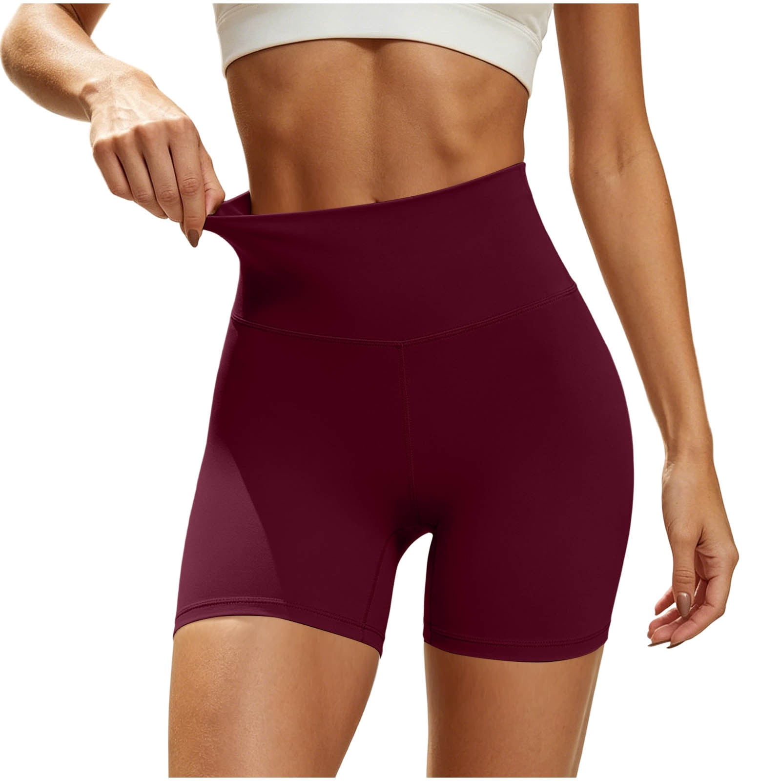 Costeam Womens High Waisted Biker Shorts Buttery Soft Stretch Tummy ...