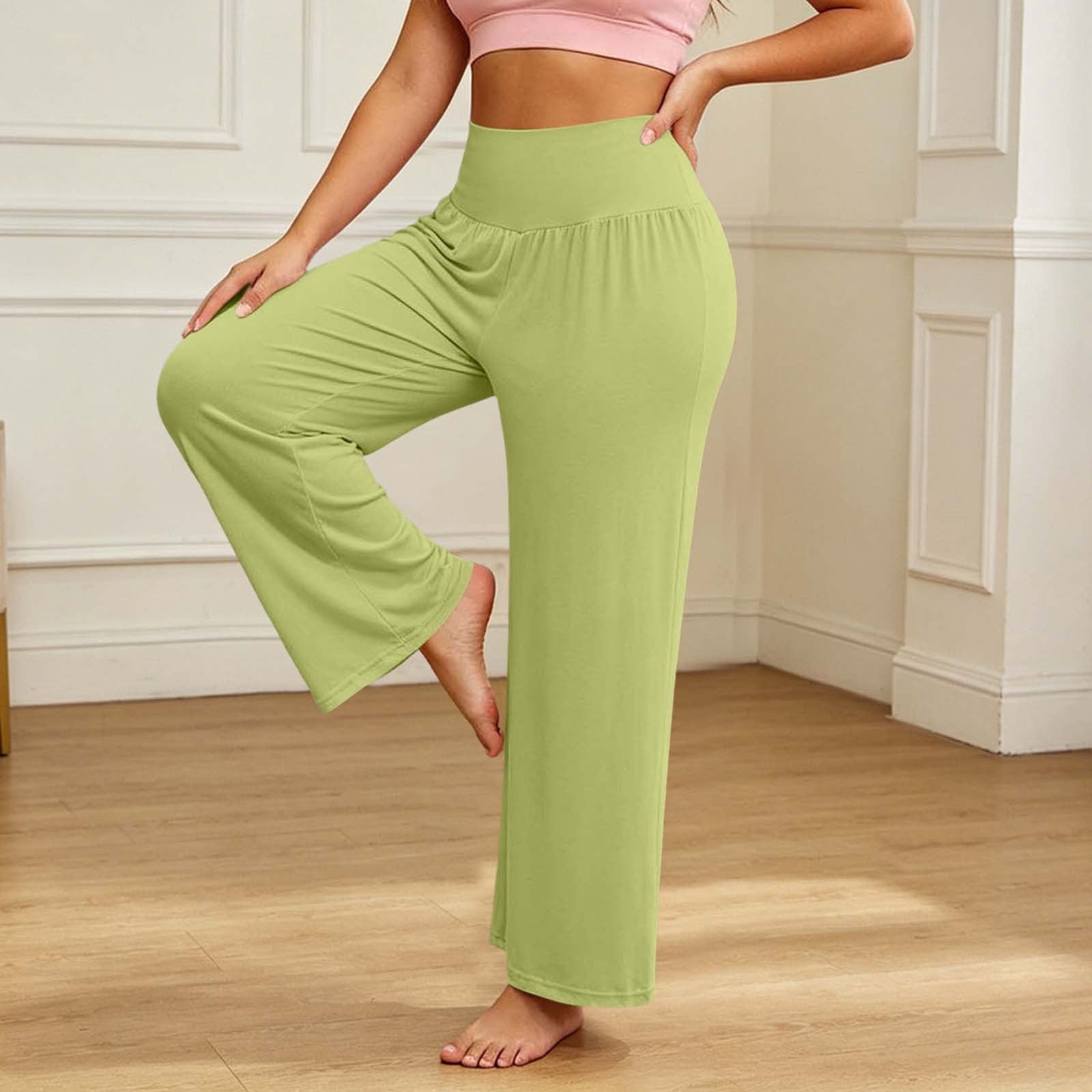 Costeam Womens High Waisted Wide Leg Yoga Pants Buttery Soft Modal Four ...
