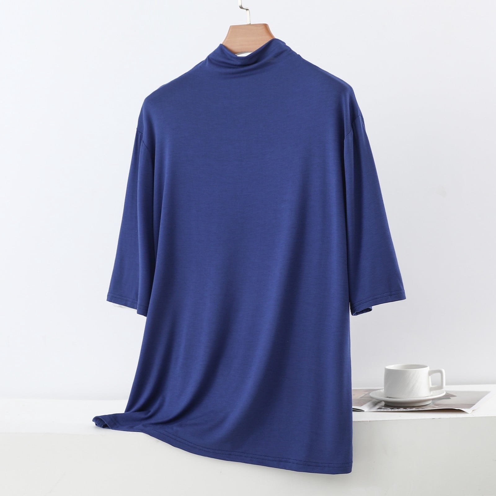 Costeam Womens Solid Color Short Sleeve Thin Tee Two Piece Pajama Set ...