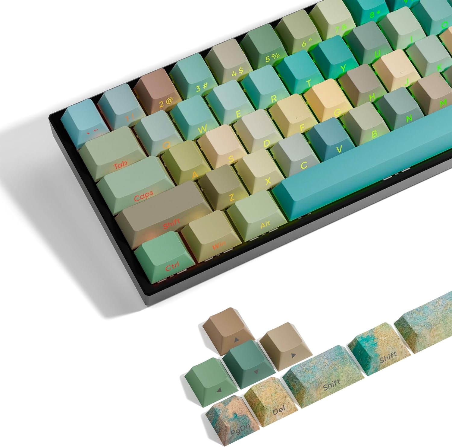 Costom Side Printed PBT Keycaps Double Shot Shine Through Cherry ...