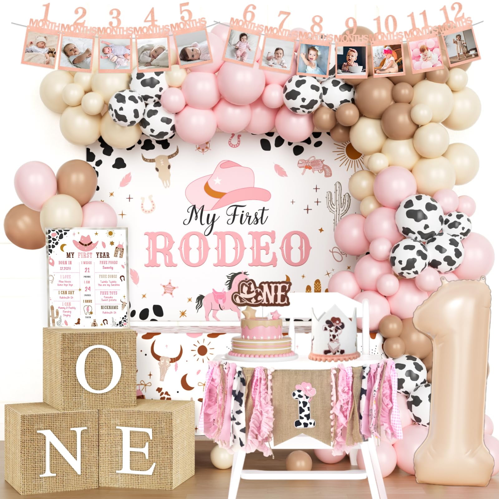 Costova My First Rodeo Decorations Girl, Western Cowgirl Birthday ...