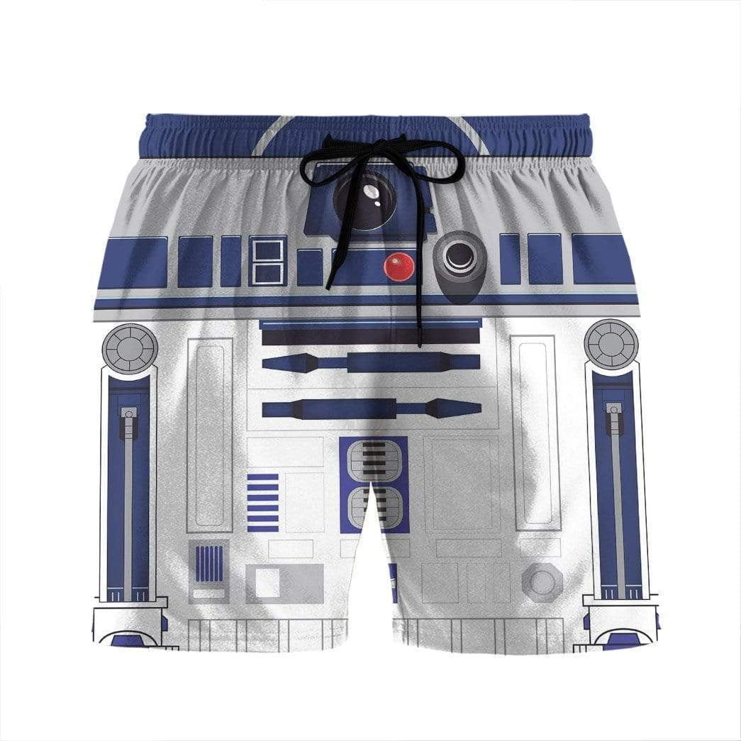 Costume Cosplay Pattern 3D R2-D2 Custom Beach Shorts Swim Trunks ...