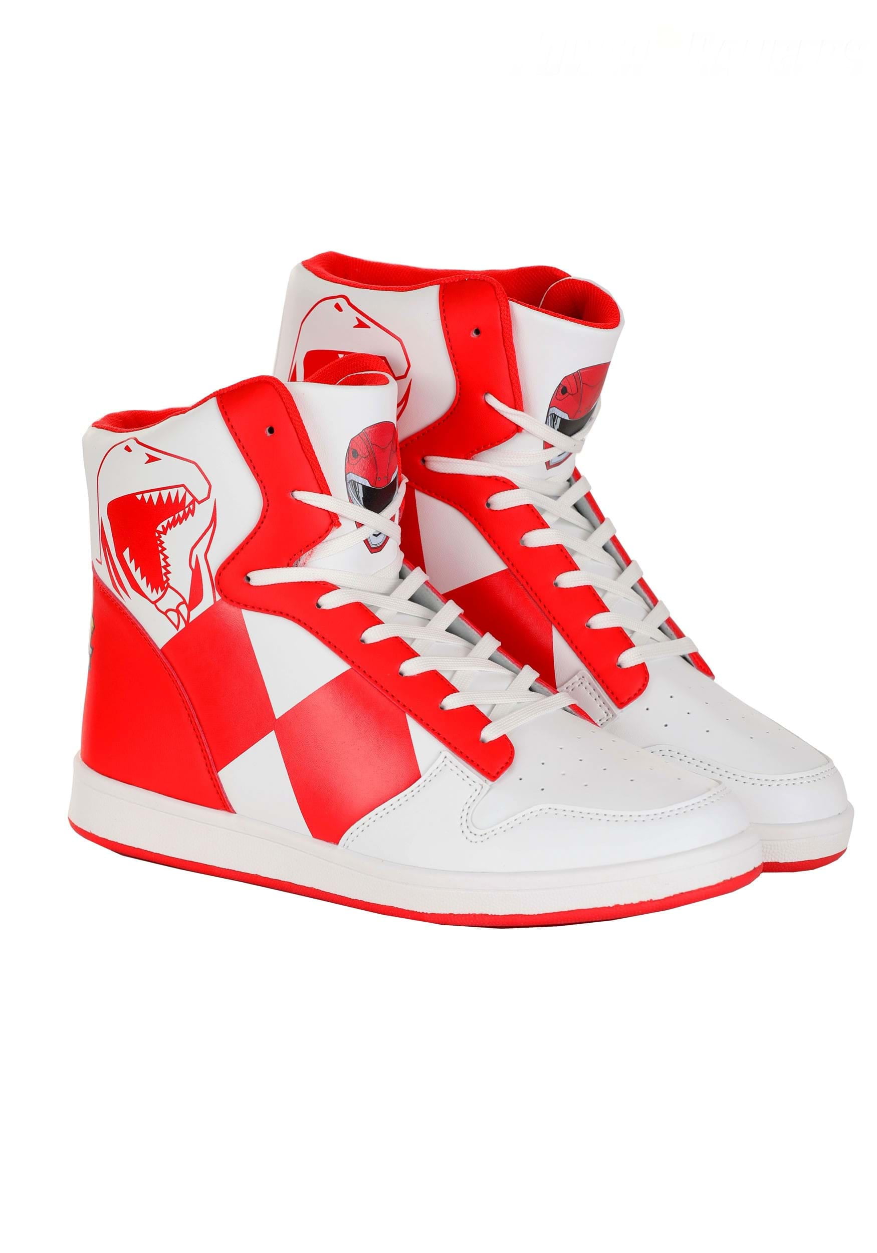 Costume Inspired Red Power Rangers Sneakers - Walmart.com
