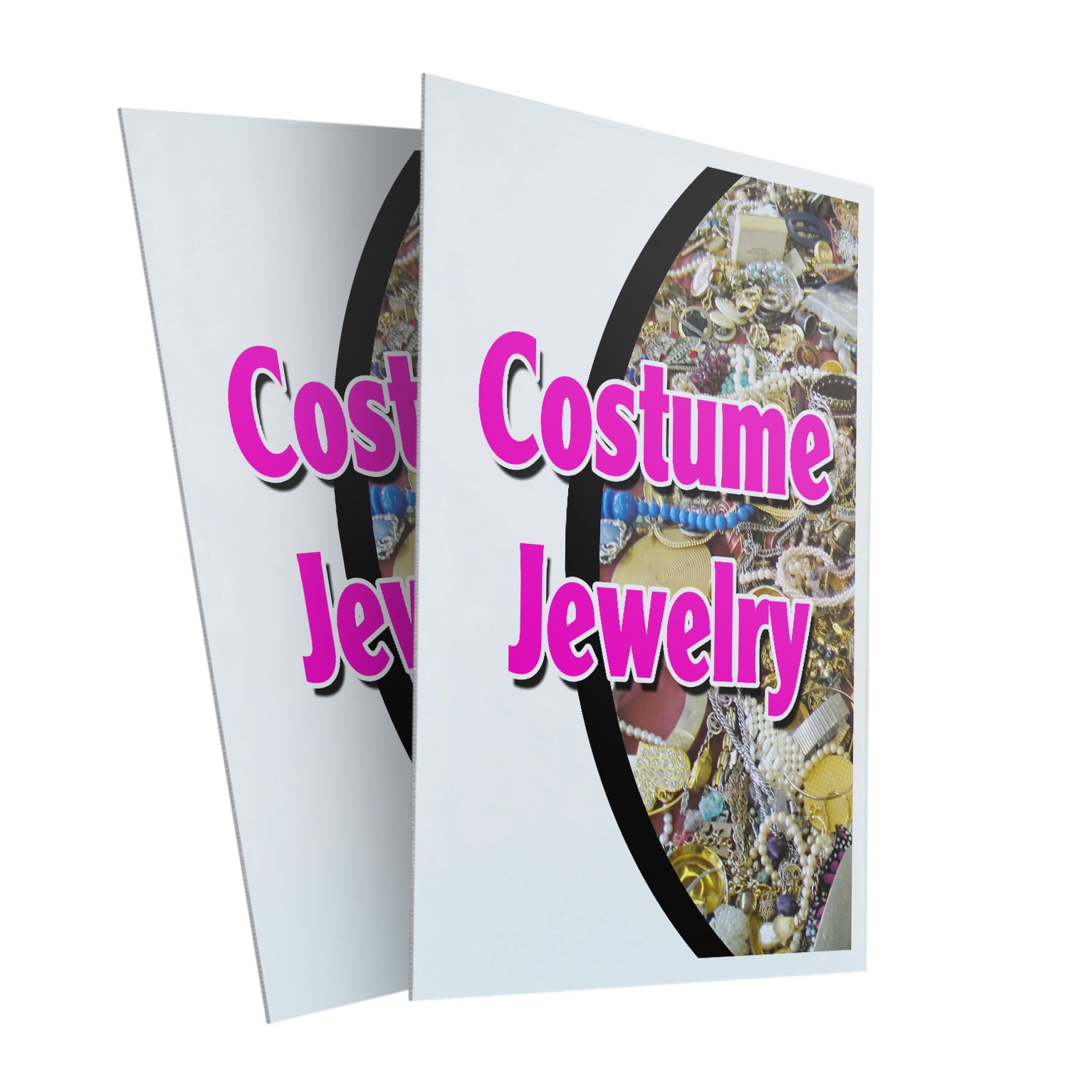 Costume Jewelry (2-PACK) 24" x 36" Plastic Signs | Sign Insert 4mm ...