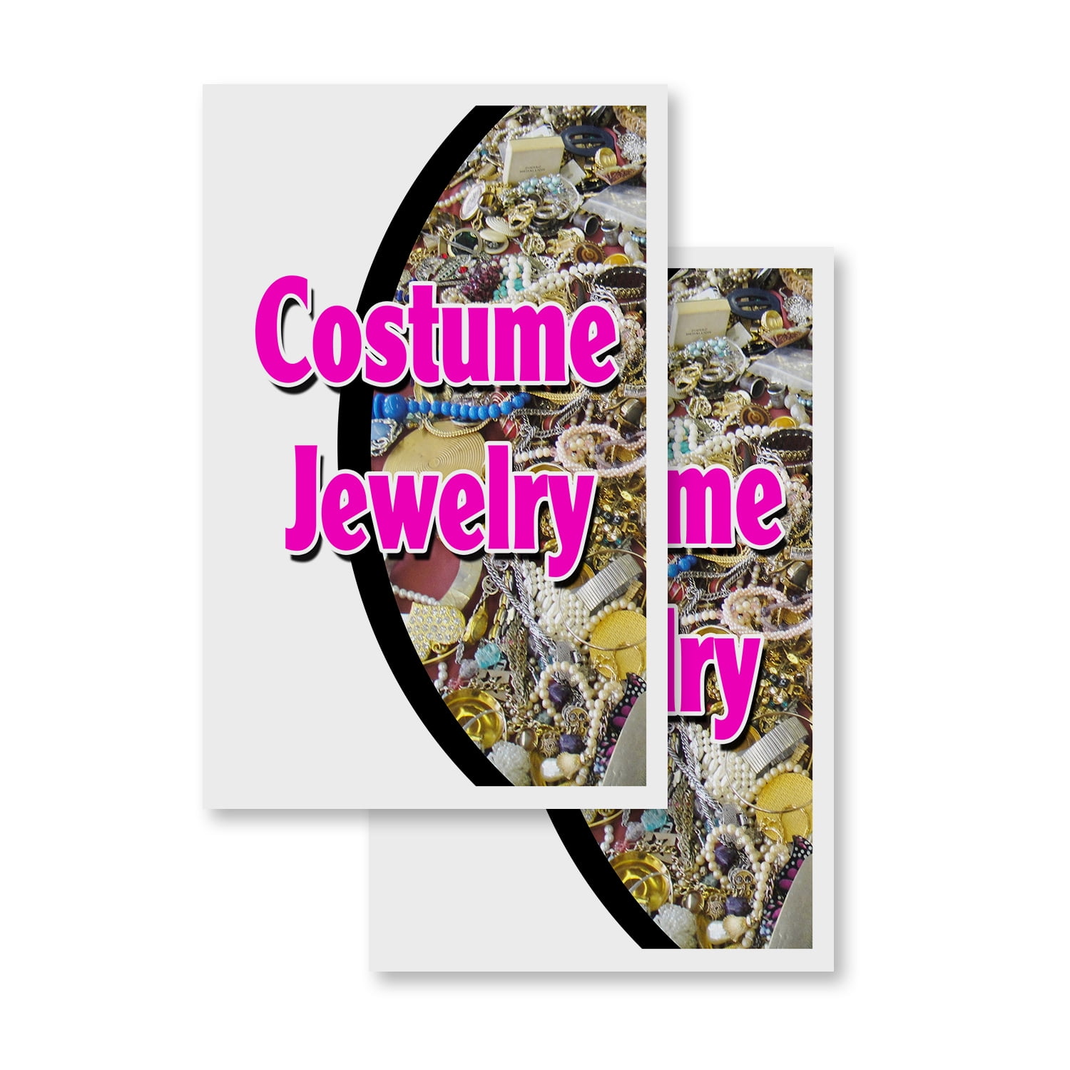 Costume Jewelry (2-PACK) 24" x 36" Vinyl Decals | Sign Insert Peel ...