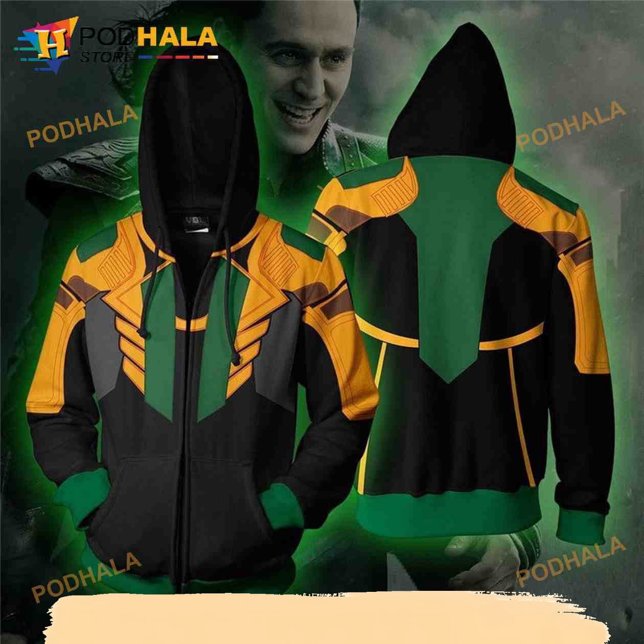Costume Loki Cosplay Suit 3D Printed Hoodie - Walmart.com