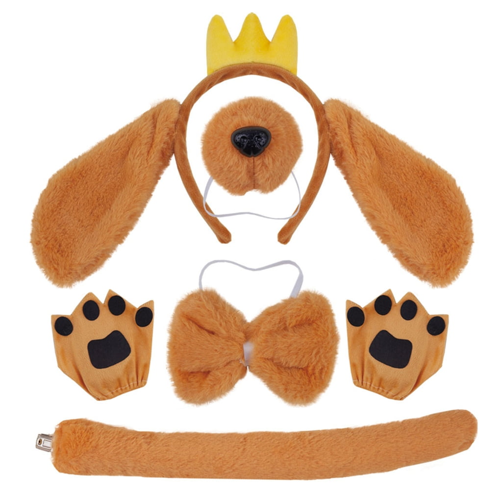 Costume Set Dogs Hair Hoop Set Plush Tail Dogs Ears Headband - Walmart.com