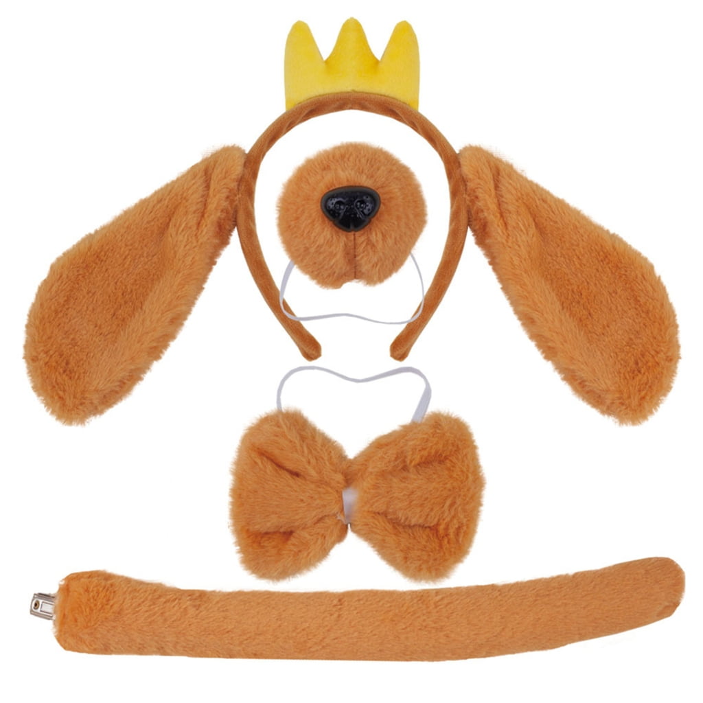 Costume Set Dogs Hair Hoop Set Plush Tail Dogs Ears Headband - Walmart.com