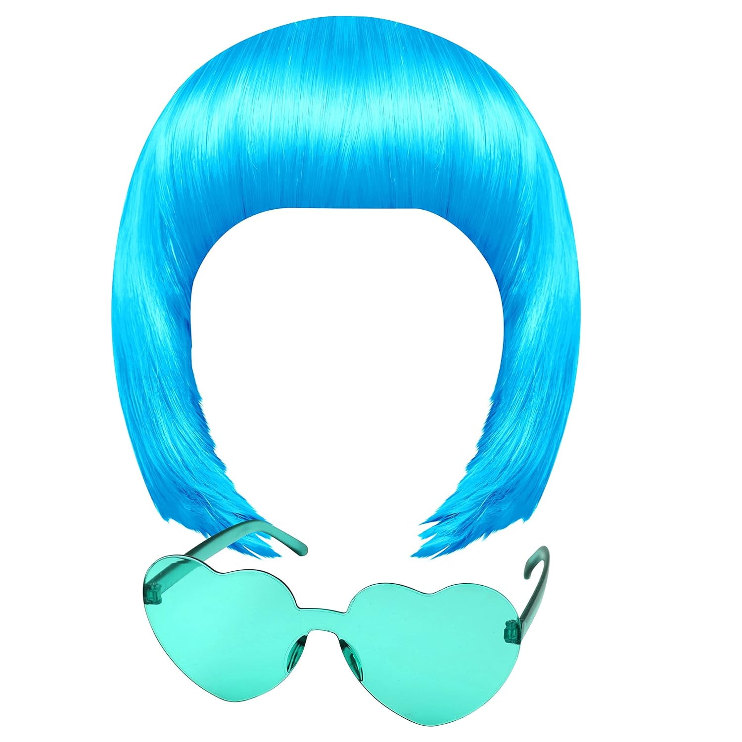 My Costume Wigs Short Bob Wig and Sunglass Set, Neon Colored Wigs ...