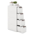 Costway 1 PCS 4-Drawer Narrow Rolling Storage Cabinet with Pull Handles ...