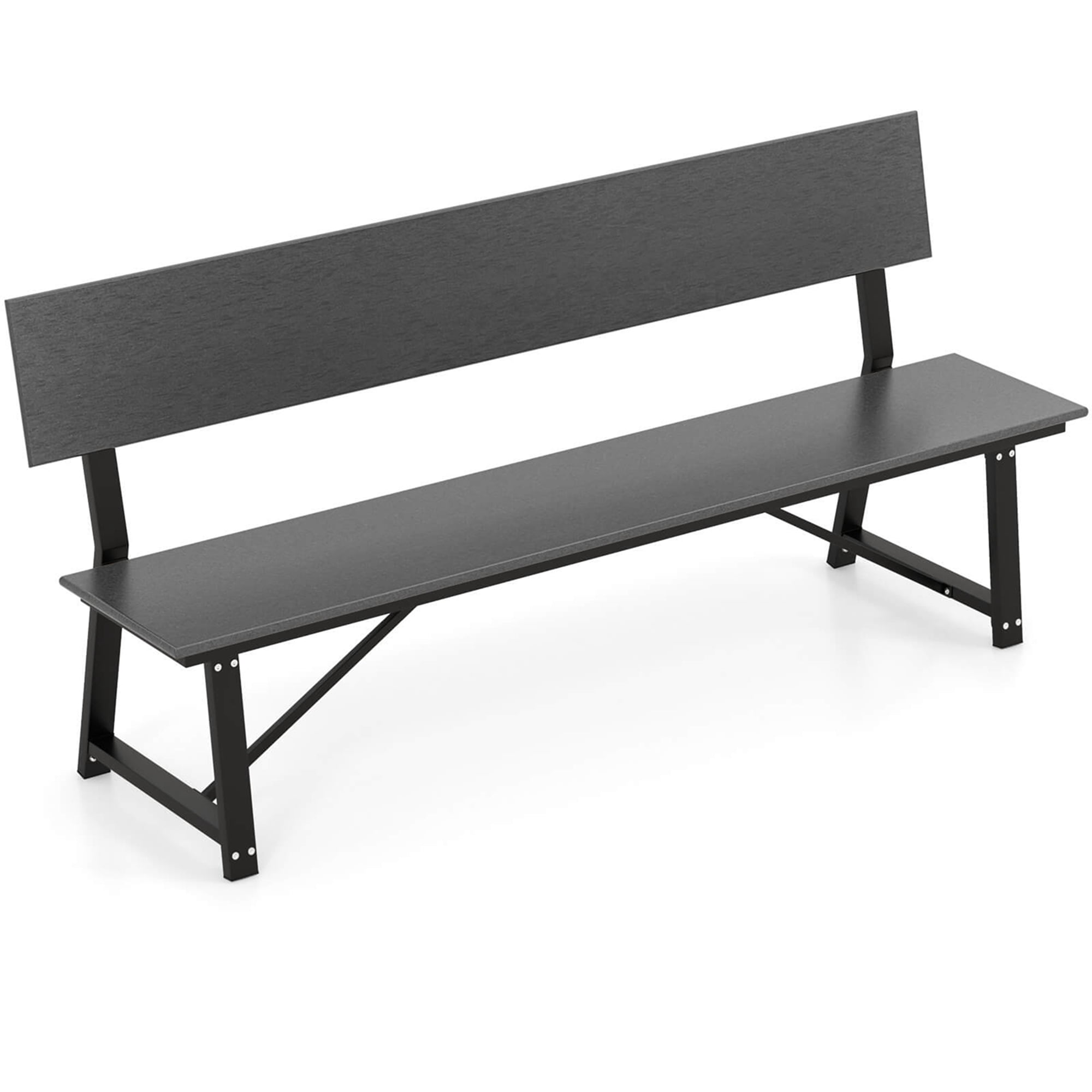 Costway 1 PCS 4-Person Bench with All-Weather HDPE Seat & Back Heavy ...