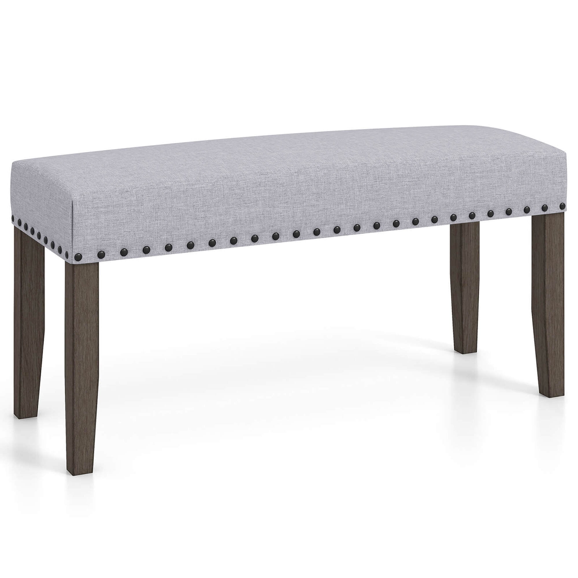 Costway 1 PCS 42.5" Upholstered Entryway Bench with Nailhead Trim Soft ...