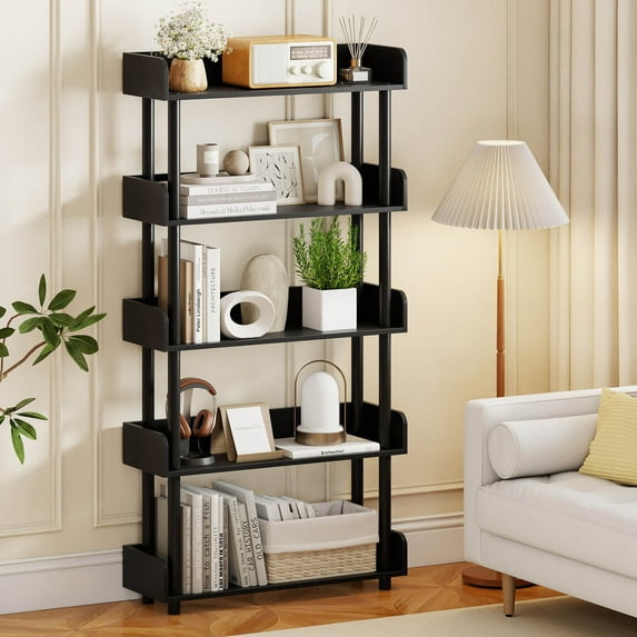 Costway 1 PCS 5-Tier Bookshelf, Open Bookcase with Anti-Tipping Kit ...