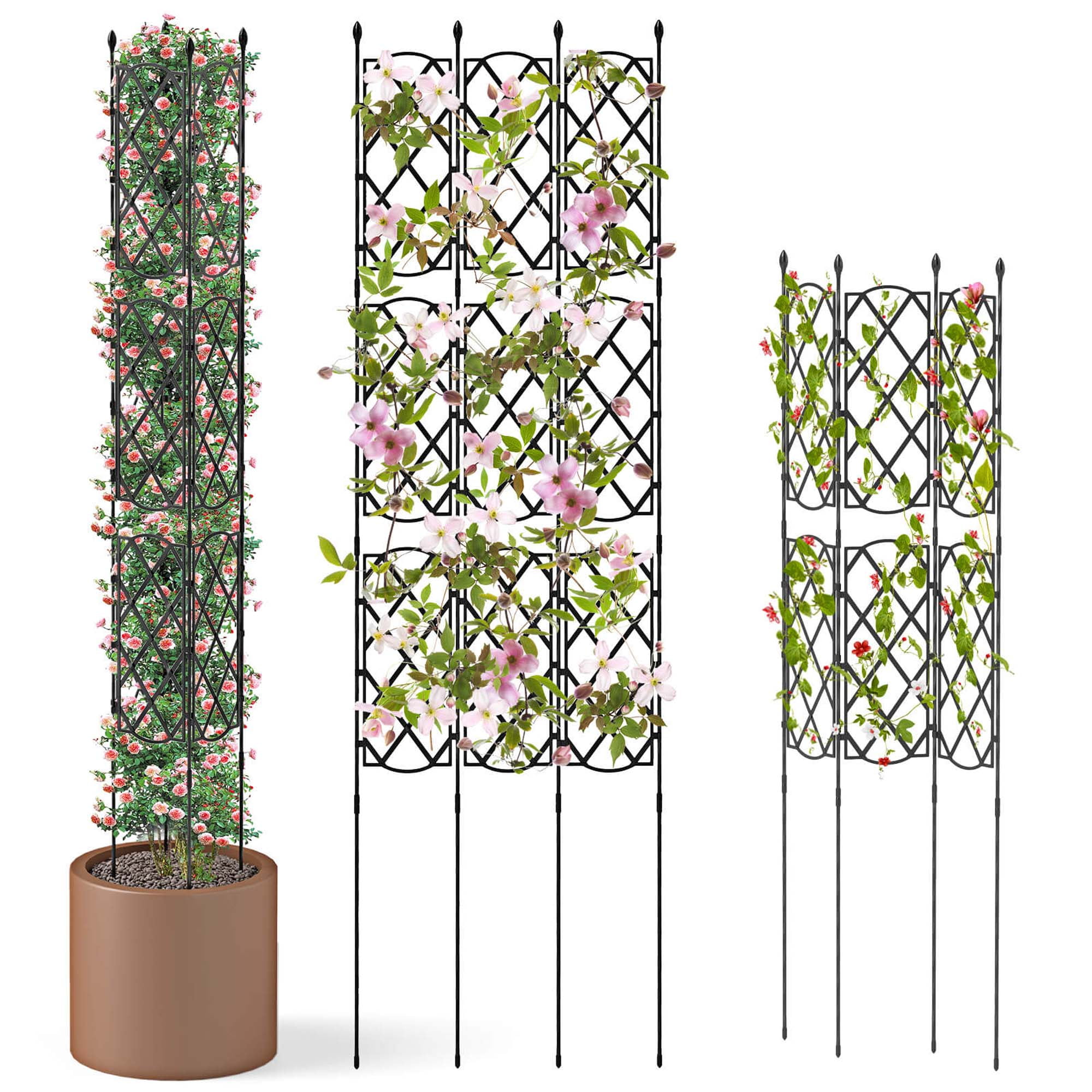 Costway 1 PCS 58" x 73" Garden Trellis for Climbing Plants Rustproof ...