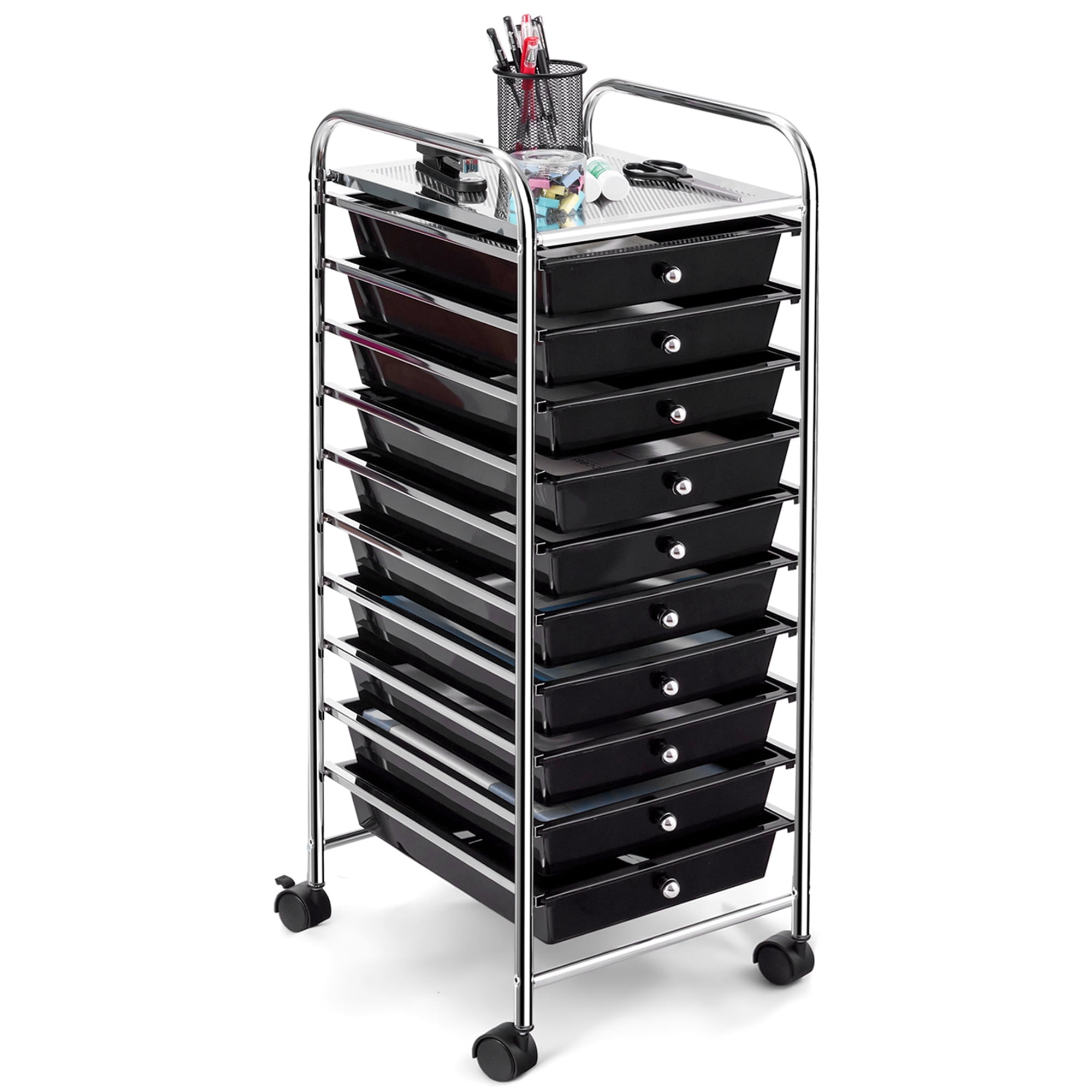 10-Drawer Organizer Cart, Black by Seville Classics - Walmart.com