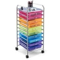 Costway 10 Drawer Rolling Storage Cart Scrapbook Paper Office School ...