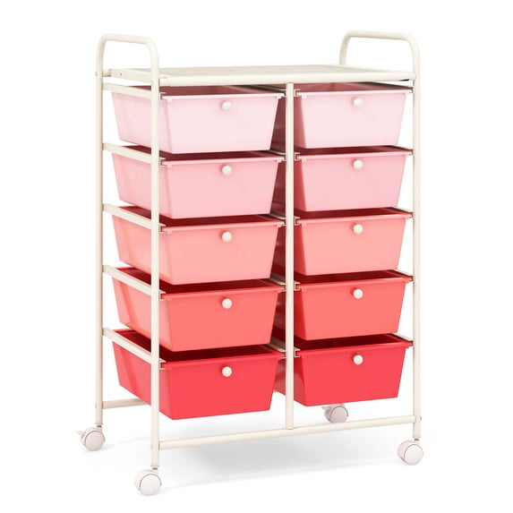 Free Shipping! Costway 10-Drawer Storage Cart Utility Rolling Trolley ...