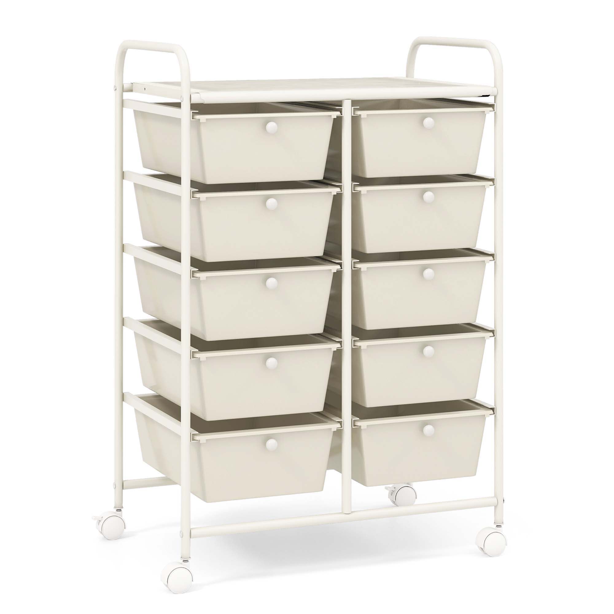 Costway 10-Drawer Storage Cart Utility Rolling Trolley Kitchen ...
