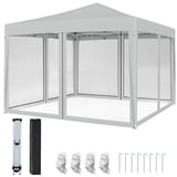 Costway 10 FT x 10 FT Pop-Up Canopy Tent with Mesh Netting, Carry Bag ...