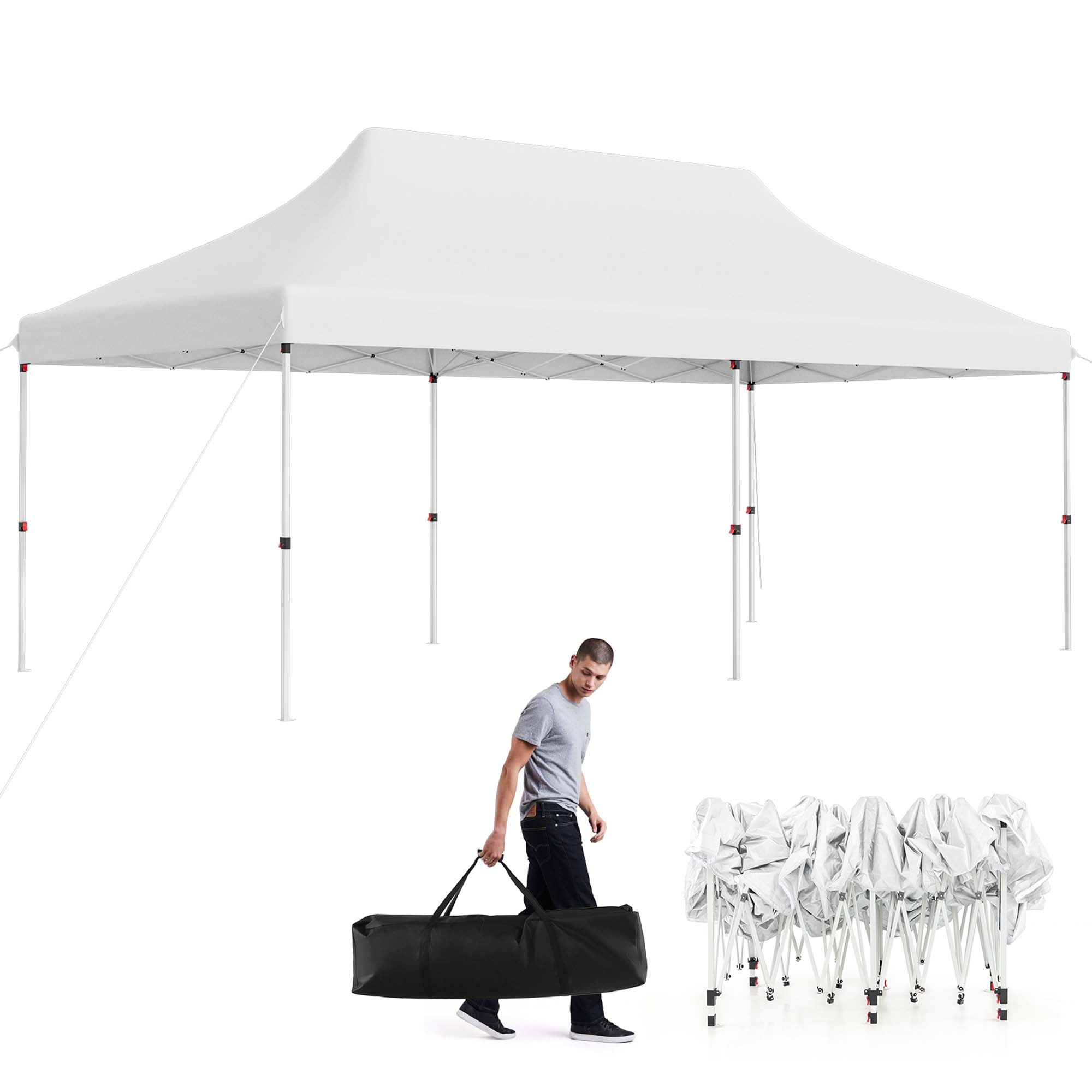 Costway 10x20 FT Outdoor Event Party Pop-up Canopy UPF50+ Sun ...