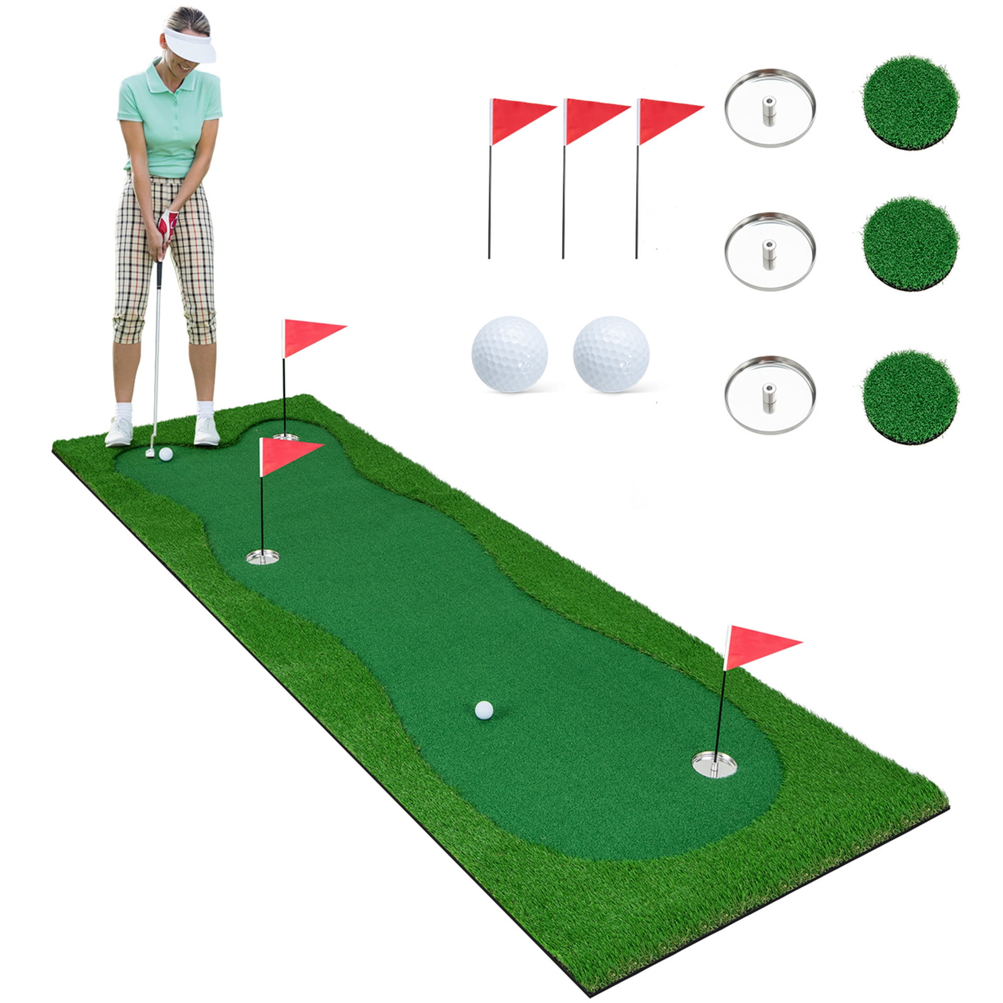 Costway Portable Indoor/Outdoor 10 x 3.3 FT Golf Putting Green for ...