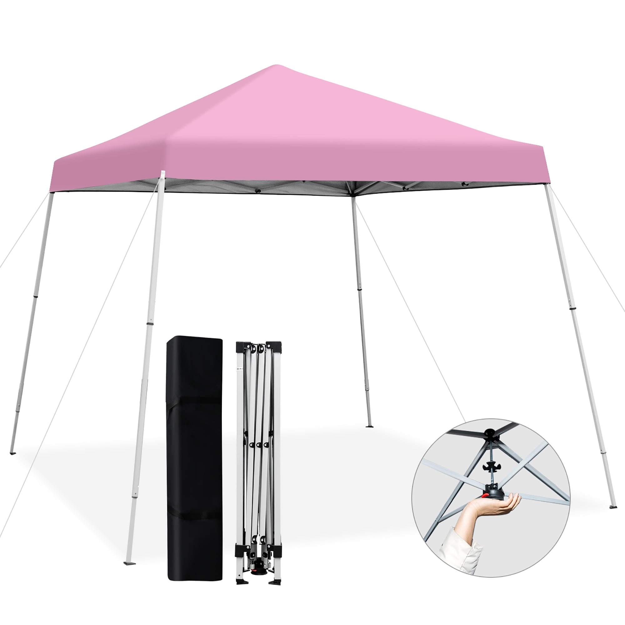 Costway Easy Shade 10x10ft Pop-Up Canopy with Fold Frame, UPF50+ Sun ...