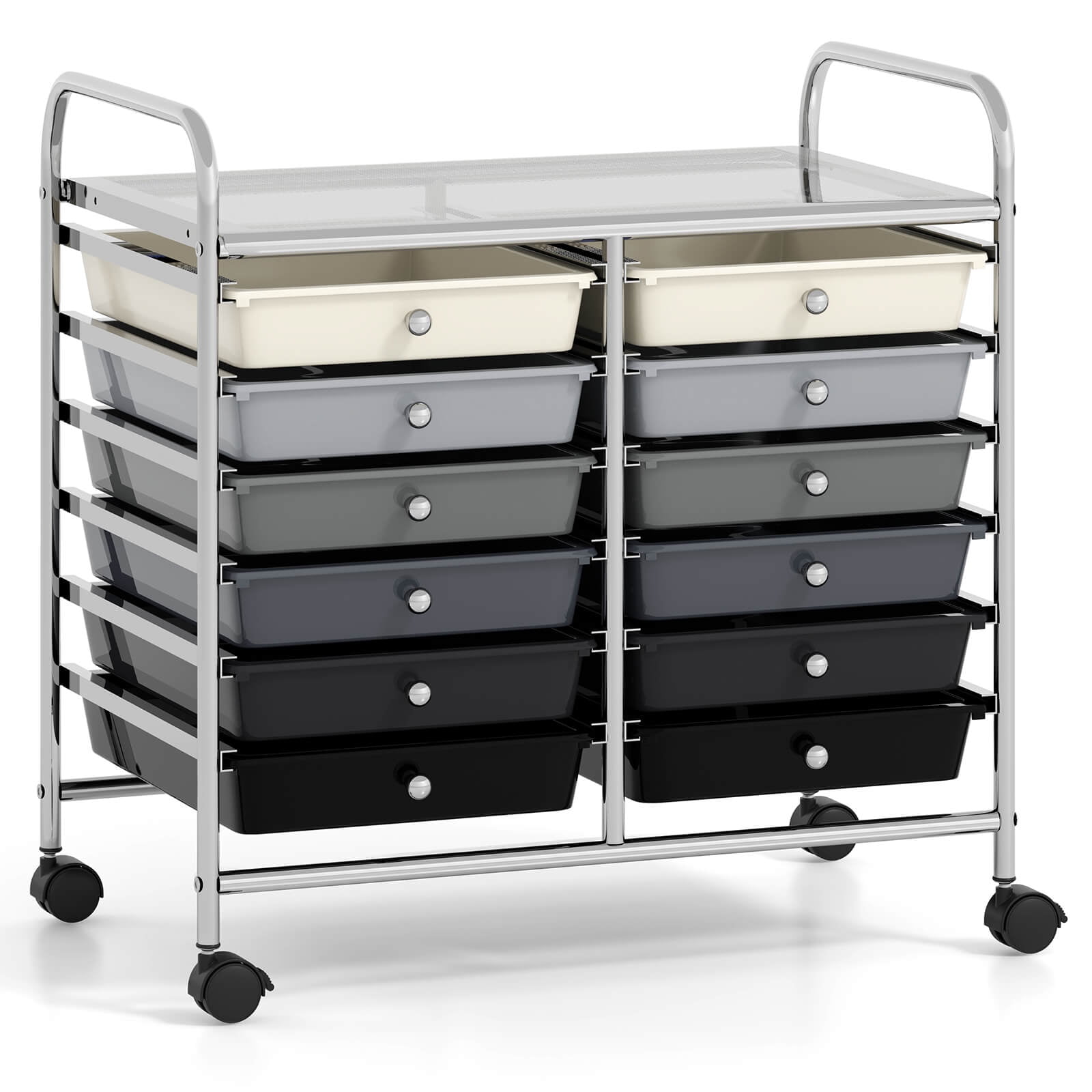 Costway 12 Drawers Rolling Cart Storage Scrapbook Paper Studio ...