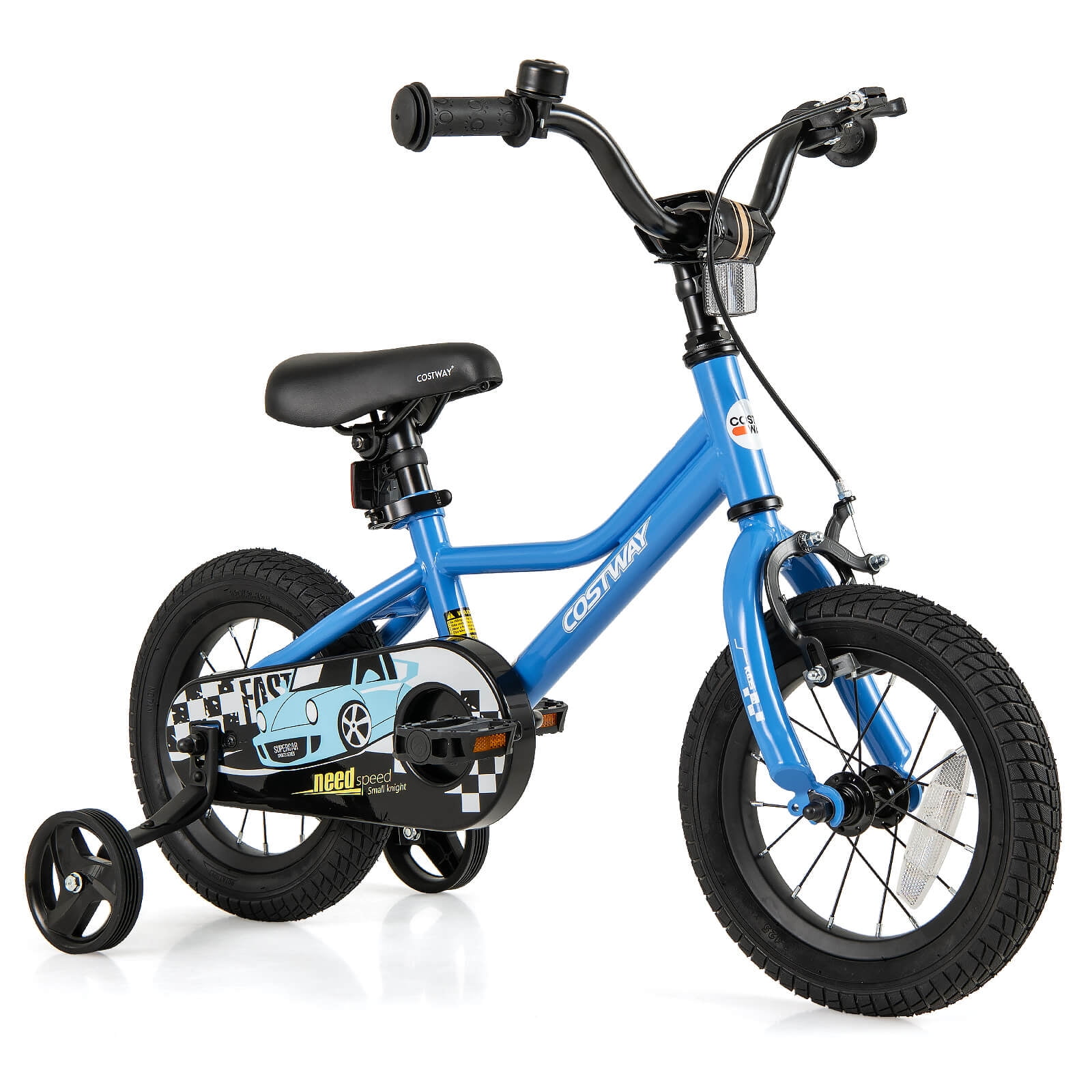 Costway 12" Kids Training Bike with Removable Training Wheels Pneumatic ...