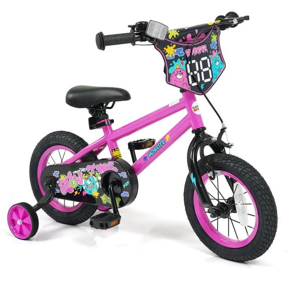Costway 12 Inch Kids Bike with Training Wheels, Dual Hand & Coaster ...