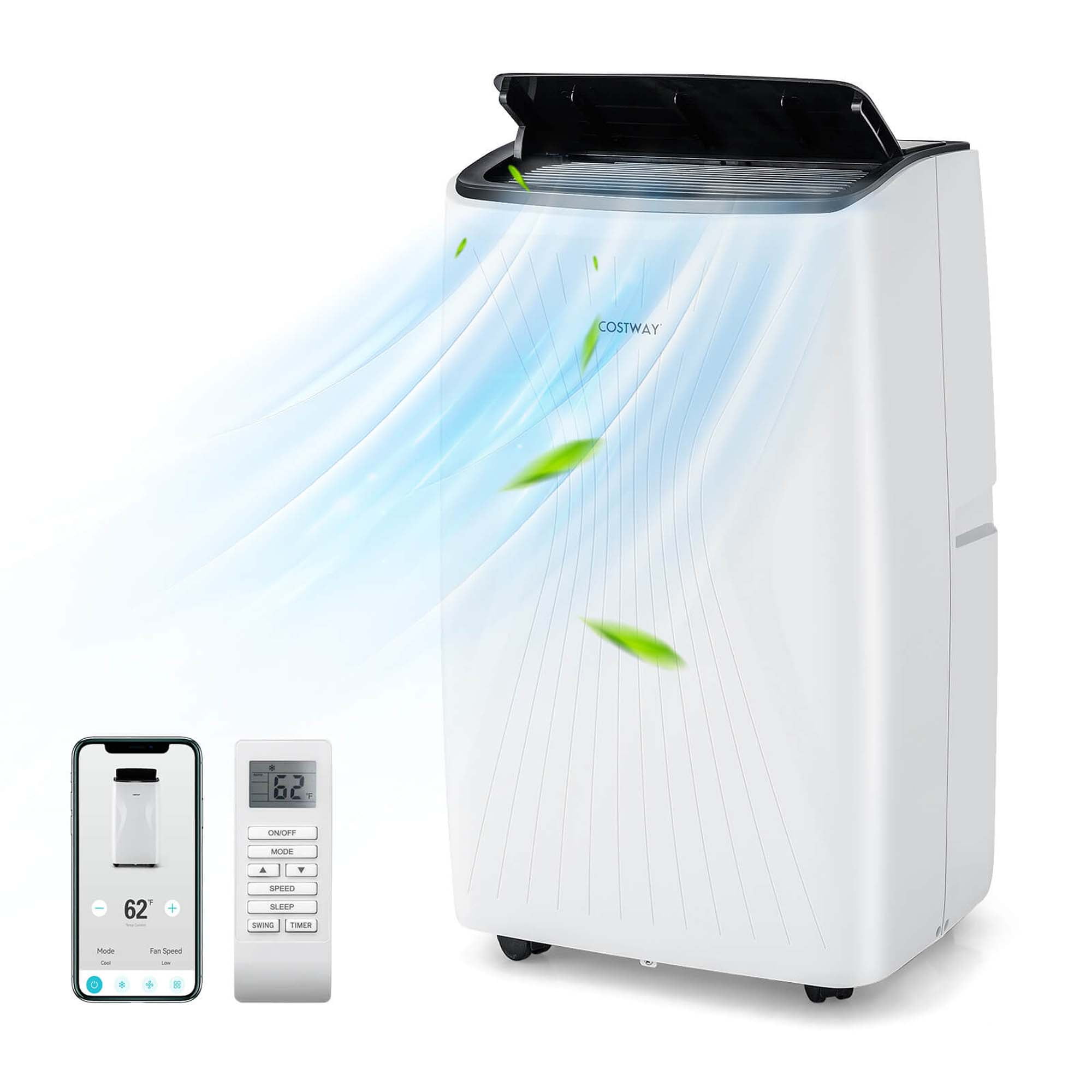 Costway 12000 BTU Portable Air Conditioner & Heater with Smart WiFi ...