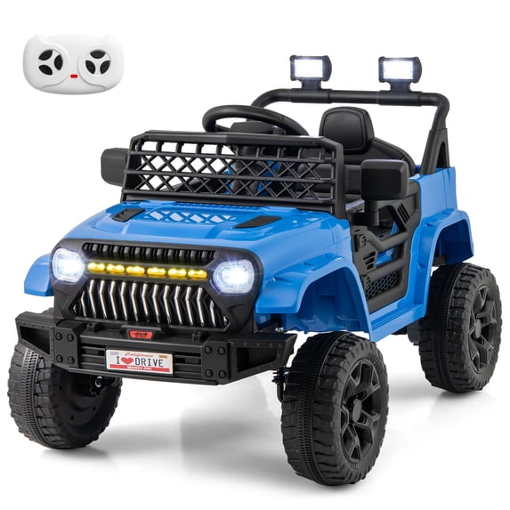 Costway 12V Kids Ride on Truck Car with Parental Remote 3 Speeds LED ...