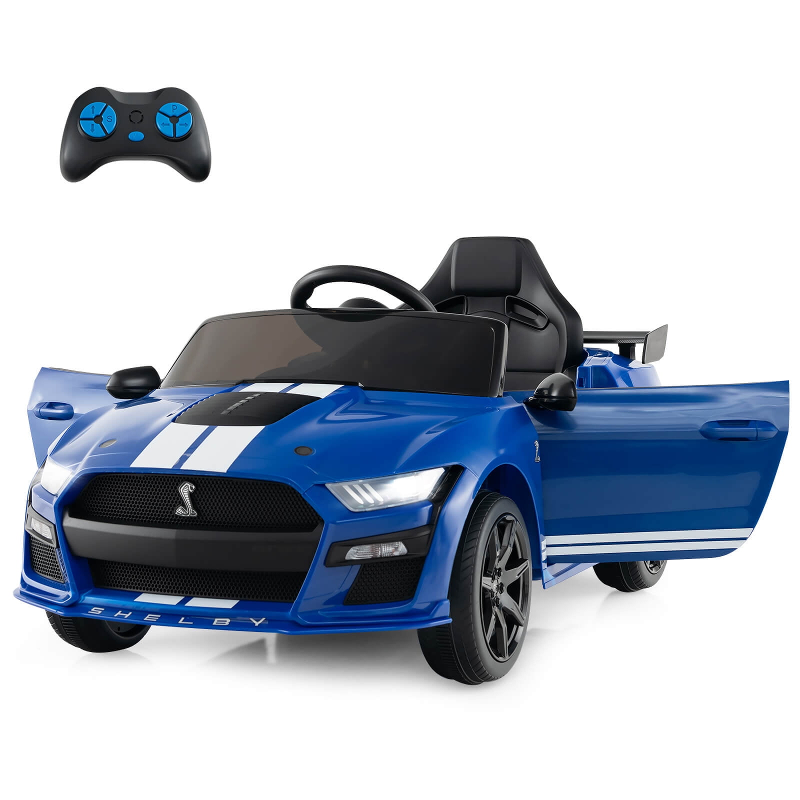 Costway 12V Licensed Ford Mustang Shelby GT500 Kids Ride on Car with ...