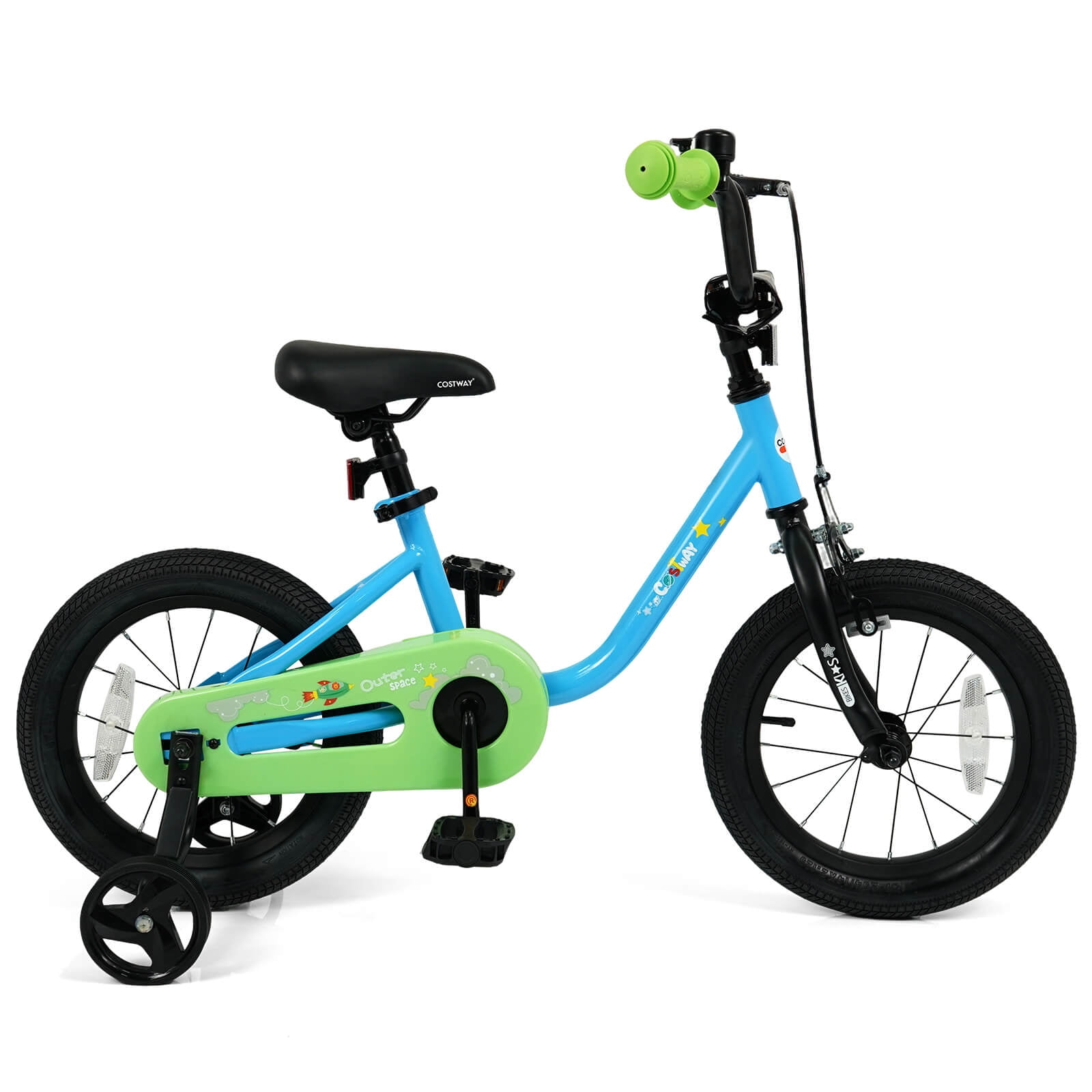 Costway 14-Inch Kids Bicycle with Adjustable Seat Front Handbrake ...