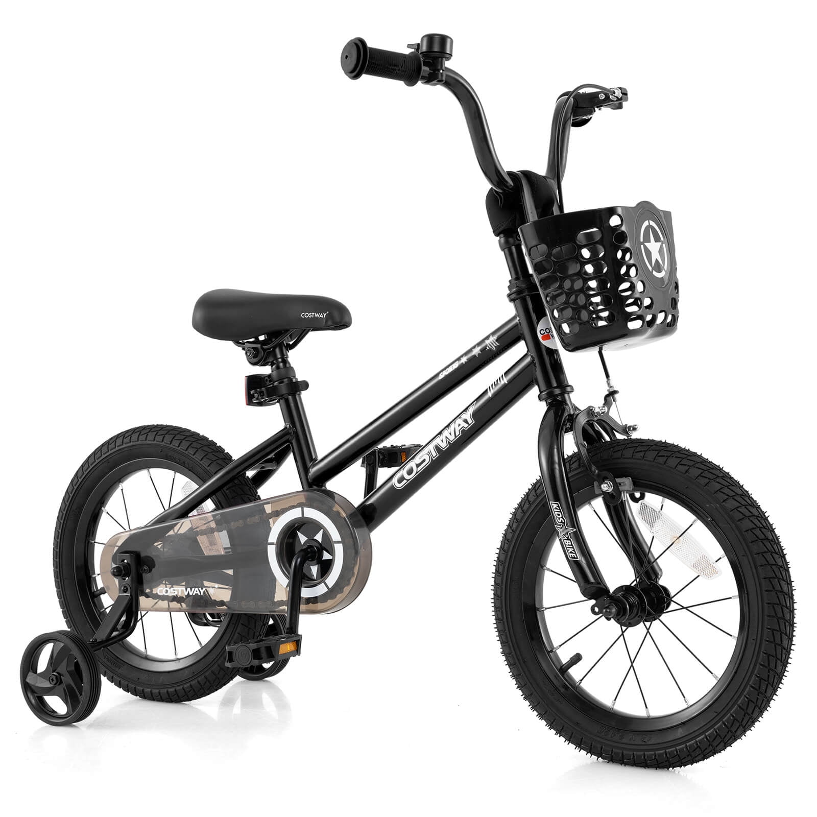 Costway 14" Kid’s Bike with Training Wheels Adjustable Handlebar & Seat ...