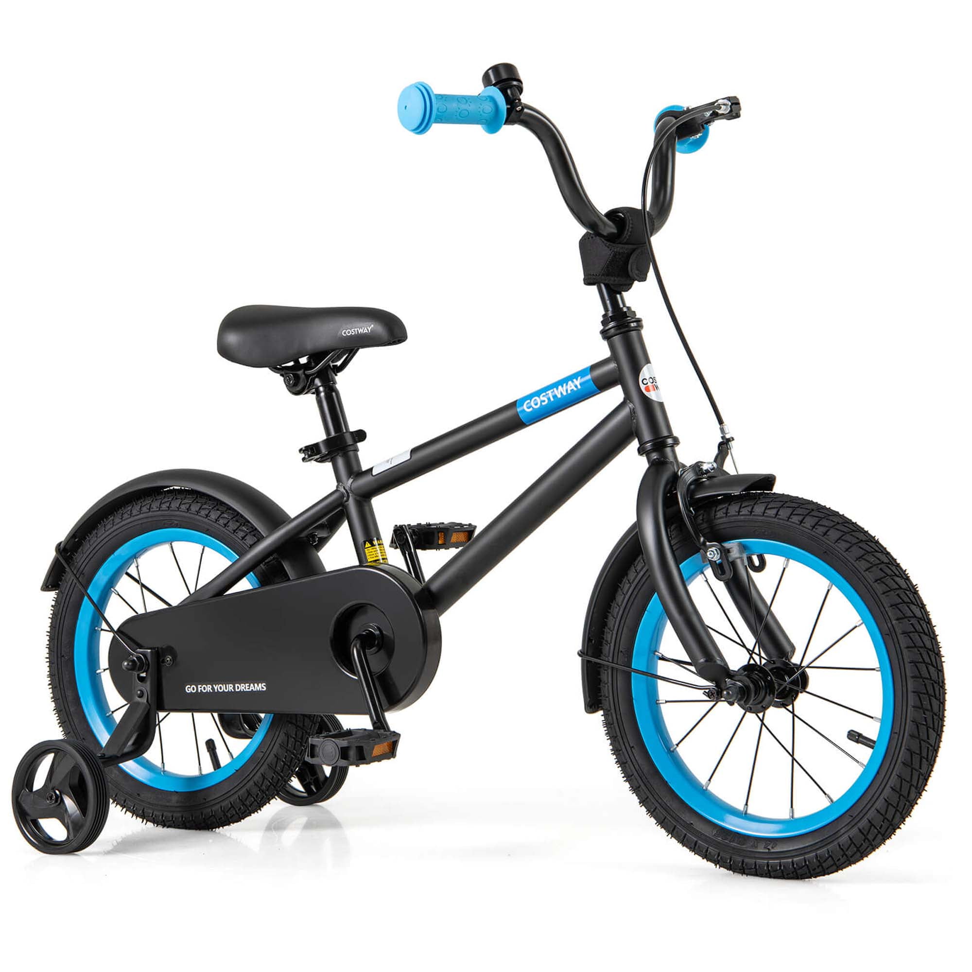 Costway 14" Kids Bike with Adjustable Saddle Handlebar Removable ...