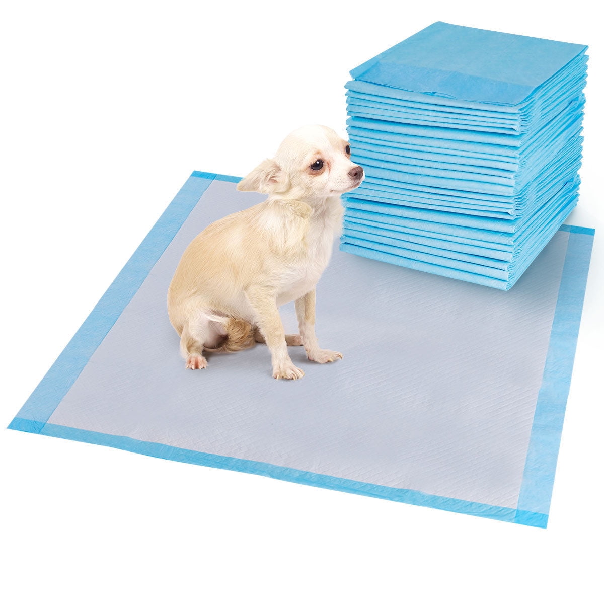 Costway Absorbent 150 PCS Puppy Pet Pads, Dog Cat Wee Pee Piddle Pad ...
