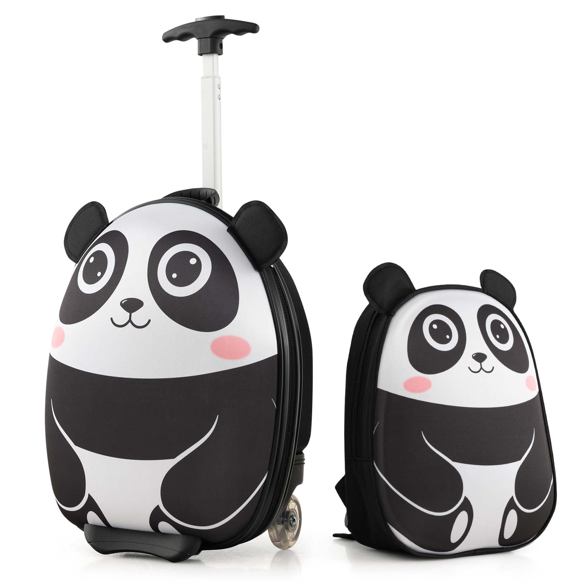 Costway Panda Kids Roller Luggage & Backpack 2PCS Set - 16'' & 12 ...