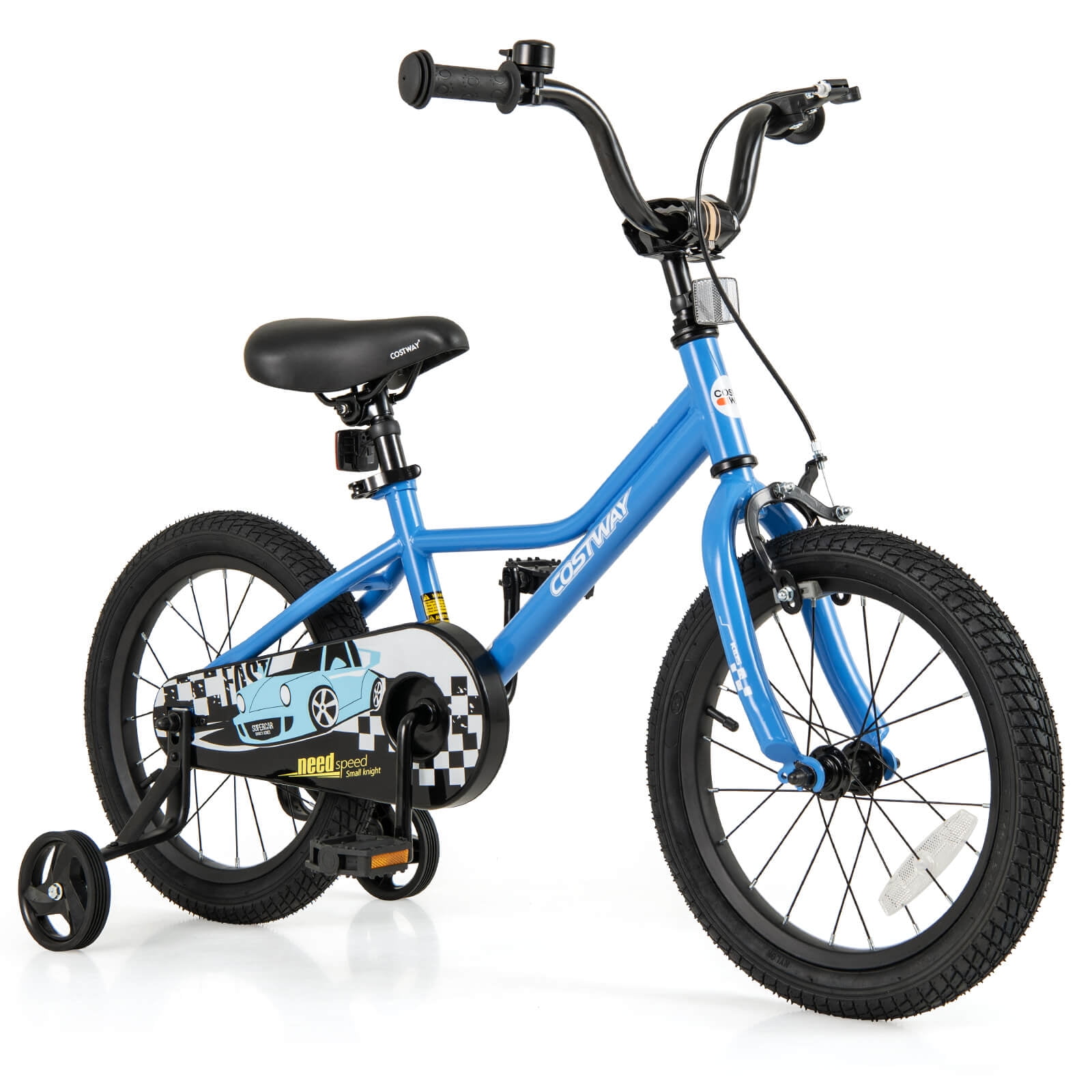 Costway 16" Kids Training Bike with Removable Training Wheels Pneumatic ...