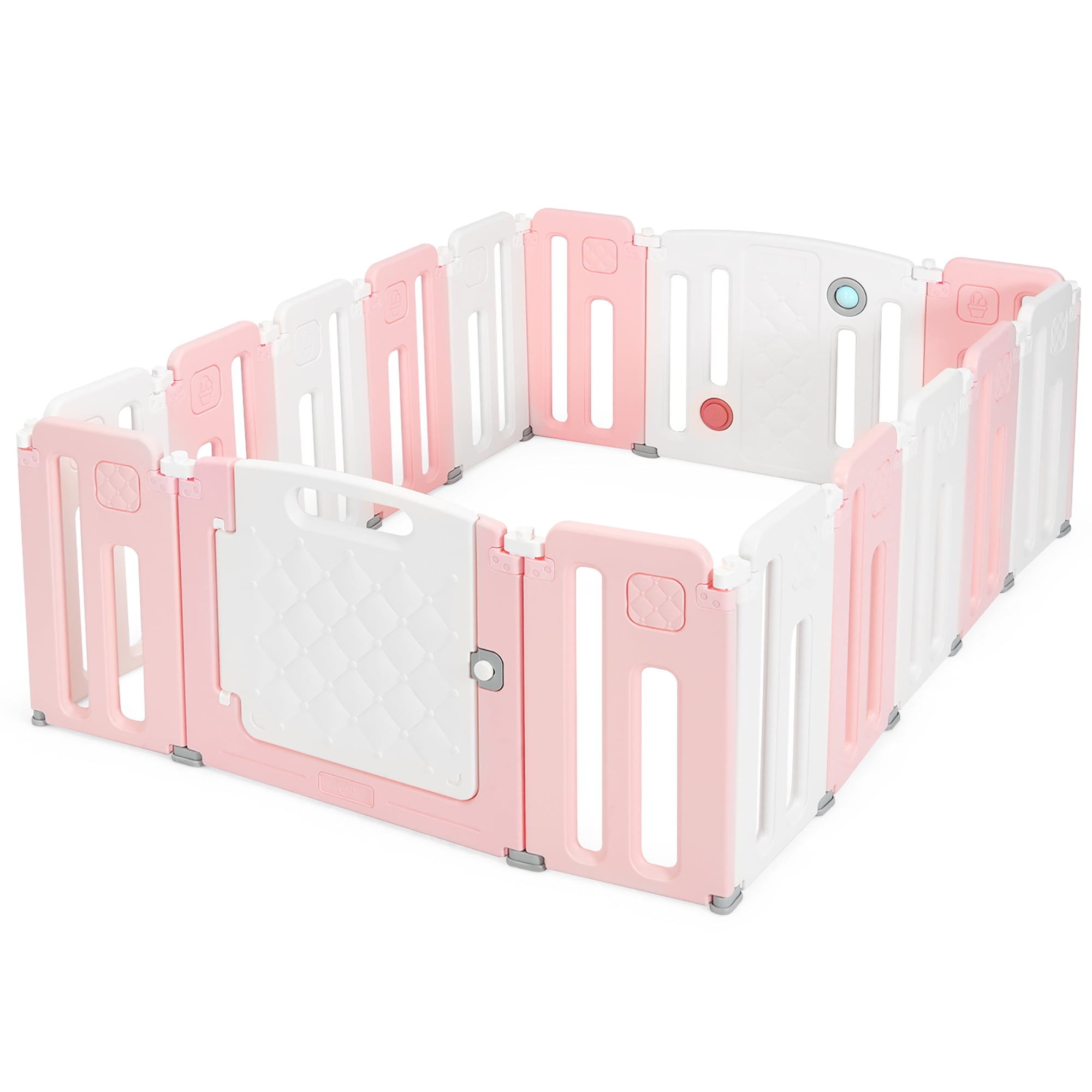 Costway 16 Panels Baby Safety Playpen, Kids Activity Center with ...
