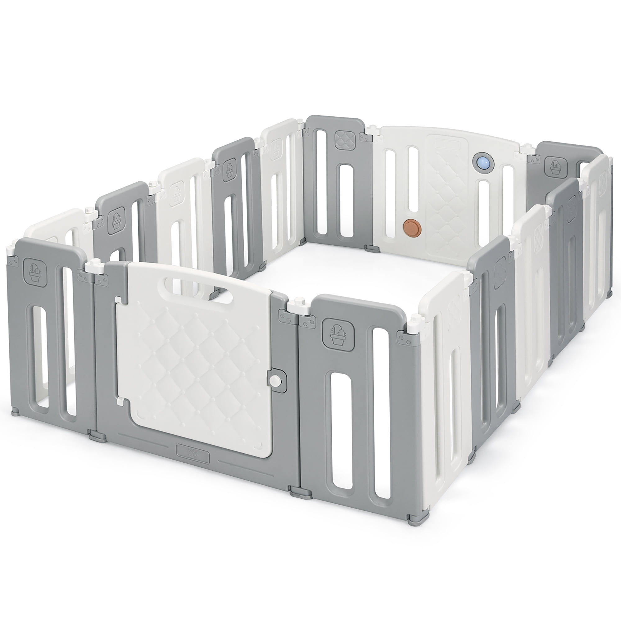 Costway Extra Large Indoor Yard Playpen for Toddlers with Enclosed Big ...