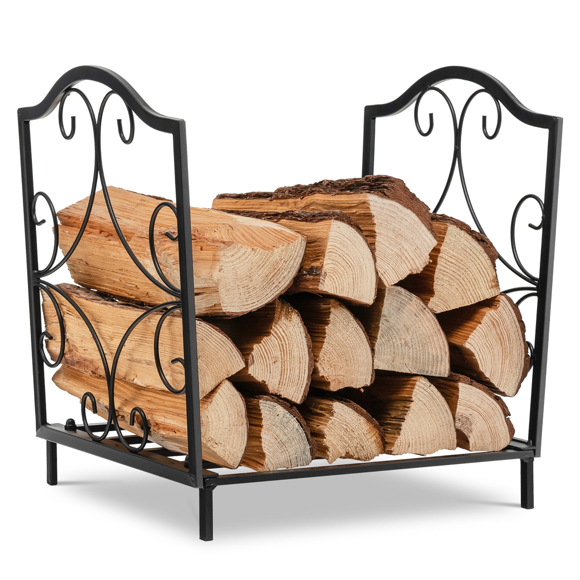 Costway 17'' Firewood Storage Rack Steel Firewood Storage Log Holder ...