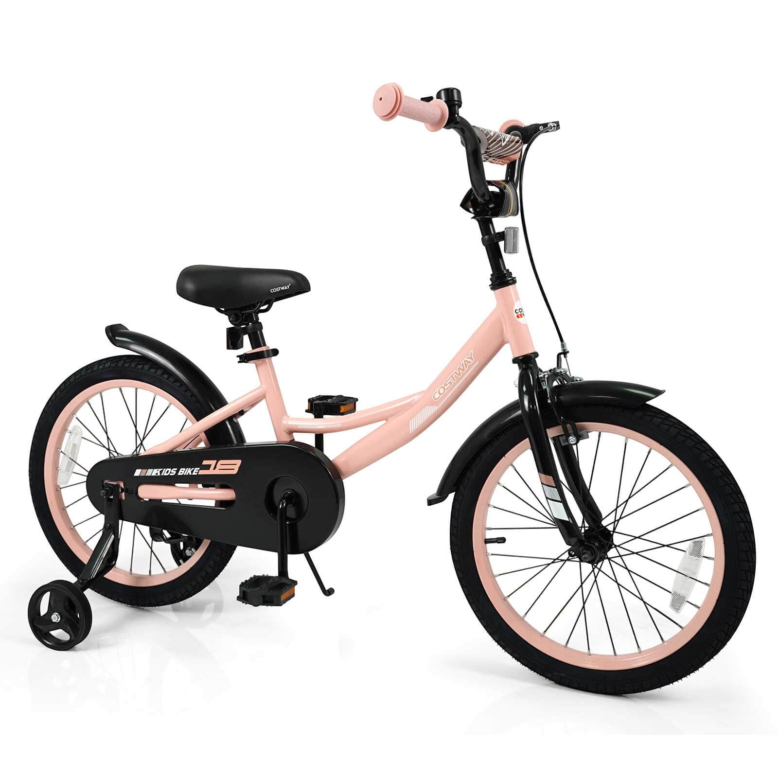 Costway, Kids Bike with Training Wheels, 18 Inch, Pink - Walmart.com