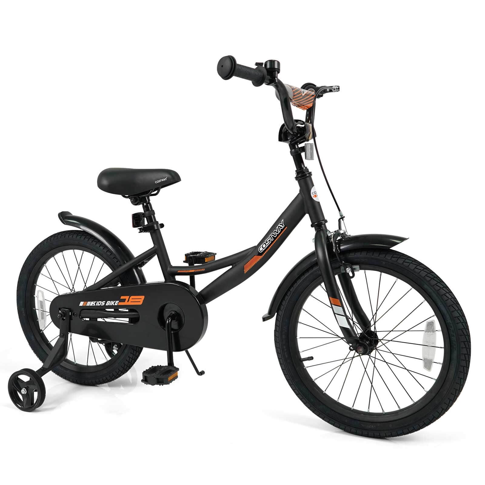 Costway 18 Inch Kids Bike with Training Wheels Dual Brakes Adjustable ...